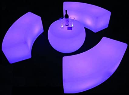 Banc LED RGB 1/4 de rond 120x40cm - Location-vaisselle-grenoble