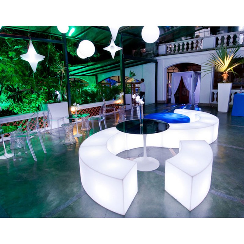 Banc LED RGB 1/4 de rond 120x40cm - Location-vaisselle-grenoble